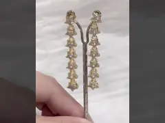 Brazilian Water Drop Cubic Zircon Long Dangle Earrings In 18K Gold Plated Hoops