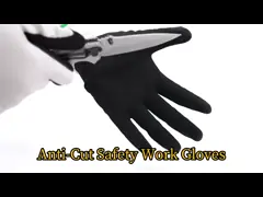 18 Gauge EN388 4X42D Anti Cut Anti Slip Sandy Nitrile Coated Touchscreen Work Gloves