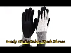 China POPALM Safety Anti Cut Work Gloves , Sandy Nitrile Coated Gloves For Construction Work for sale
