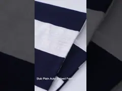 China Low Shrinkage Striped Cotton Fabric 175cm Width 145g Weight for T-Shirts and Home Wear for sale
