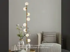 Nordic simple glass ball standing lamp modern personality bedroom living room floor lamp