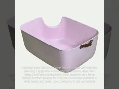 Large Size Durable Nonstick bottom Easy Clean Semi-Closed Large Space Splash-Proof Cat Toilet Basin