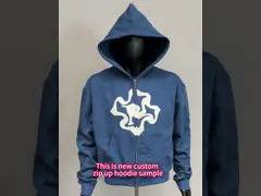custom 500 gsm puff print heavyweight zip up hoodie