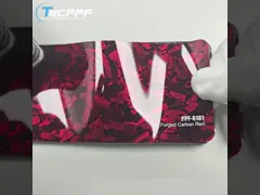 Forged Carbon Red Paint Rock Chip Protection Film 8mil For Automotive