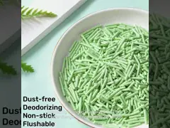 Green Tea Cat Litter Low Dust High Absorption Strong Odor Control Environmentally Friendly