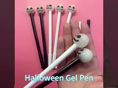 China Halloween Gift creative gel ink pen 0.5mm Creative Scary Skeleton Head Model Gel Pen for sale