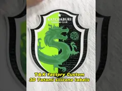 high quality silicone patches custom logo Low MOQ heat transfer silicone tatami logo