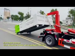 China Front / Rear Axle 3/7 18CBM Hydraulic Hook Lift Rear Loading Trash Bin Automatic Garbage Truck For Waste Collection Vehicle for sale