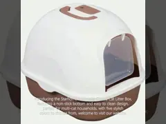 Hot Selling 5 colors easy to clean Nonstick bottom fully enclosed cat litter box with cat scoop