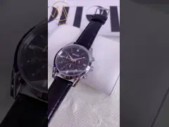 China 30ATM Waterproof Quartz Wrist Watch featuring Denim Leather Strap and Hook Buckle for sale