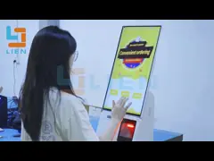 21.5 pulgadas máquina de auto pedido con impresora térmica y escáner QR lector de tarjetas de crédito