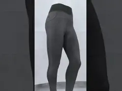 スポーツ 女性 縫い目のないレギンズ 高腰 腹部制御 ブラックポリエステル