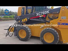61.3kw XCMG Skid Steer Loader XC760K With Hammer& 0.6m3 Standard Bucket