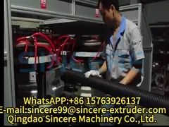 China PE PVC Double Wall Corrugated Pipe Extrusion Line Extruder Forming Machine for sale