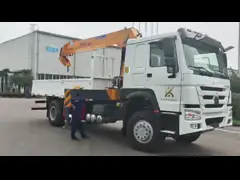 10 Ton Howo 4x2  Heavy Duty Cargo Truck Mounted Telescopic Crane