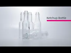 Empty  Hot Sauce Glass Bottle For Salad Sauce Ketchup Bottle With Lids