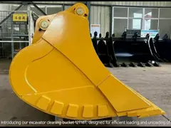 Excavator cleaning bucket 12T-18T can load and unload earthworks, excavate ditches with a wide shovel surface and 0.6 litres capacity, support customization, and make pipeline laying easier