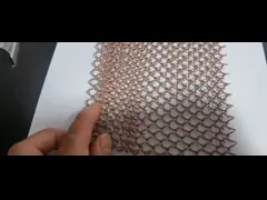 Durable Decorative Gold Aluminum Stainless Steel Metal Chain Link Coiled Drapery Wire Mesh Curtain F