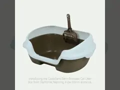 Wholesale Medium Plastic Pet Products Cleaning Cat Litter Box  Toilet Semi Closed cat toilet Simple Design for Cats