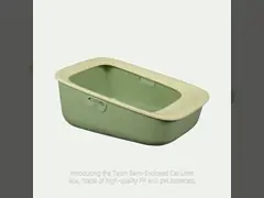 China Green Pink Cat Toilet PP Pellet Litter Box With Scoop Durable for sale