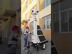 China Customized Color Solar Security Surveillance 3*100 Wattage Solar Panels Small Trailer For Enterprise Park Monitoring for sale