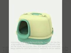 China Blue Plastic Cat Litter Box OEM ODM Covered Design with Anti-Splash Features and Free Shovel for Pet Hygiene for sale