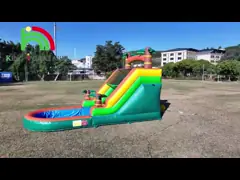 21x9x12FT Casa de rebote de PVC de grado comercial toboganes de agua inflables toboganes tropicales con salpicaduras