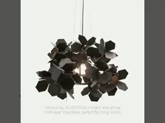 Post-modern simple personality fashion art lights living room dining room black flowers iron chandelier
