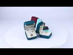 Rounded-Corner PU Leather Gold Trim Jewelry Packaging Box