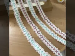 China 1.7cm Weaved Lace Edge Polyester Elastic Bra Strap Ribbon For Garment Accessories for sale