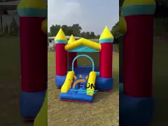Clown Inflatable Slide With Elephant Theme For Children Fun Park