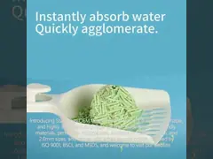 China Green Tea Cat Litter 1.5mm-2.0mm Dust Free Flushable with ISO9001 BSCI Certification for sale