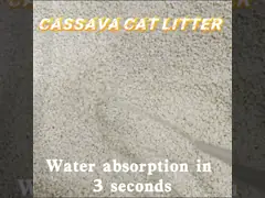 China Wholesale Price Cassava Sand Strong Deodorization Environmentally Biodegradable Pure Cassava Flour Litter Urine Odor Eliminator Zero Dust Anti-Sticking 3s Fast Clumping for sale