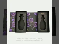 Custom color printing essential oil 2 pieces paper packaging gift box with paperboard dividers for skincare serum bag