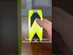 China Colorful Customized Micro-Prismatic Reflective Tape Yellow Green Black Arrow Adhesive Prismatic For Traffic Safe for sale