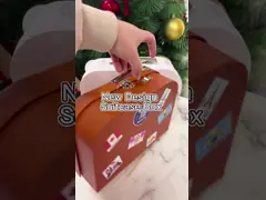 China Customization Mini Cardboard Suitcase Cardboard Briefcase Box With Handle for sale