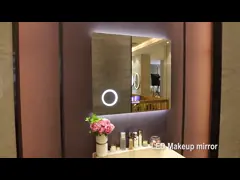 Silver LED Lighted Strip Luxury Hotel Bathroom Mirror with Customized Training Glass