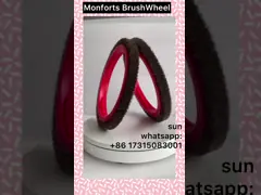 China Monforts Stenter Machine Parts Red Body Brush Wheel Black Nylon Hair 220*167 Size for sale