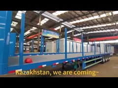 54000kg Max Payload Acciaio 40ft 12pcs Container Twist Lock Flatbed Semi Truck Trailer