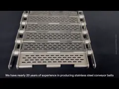 China Perforated Wire Mesh Chain Plate Conveyor Belt Metal 304 / 316 Stainless Steel for sale