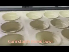 Batch production of corn starch bowls