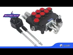 hydraulic monoblock valve 3P80, air control type+manual control with BSPP 1/2 ports for harvesters