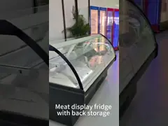 Εμπορική εξυπηρέτηση από το πάγκο ντελί Εμφάνιση ψυγείο Ψυχρό φαγητό Φρέσκο κρέας Εμφάνιση ψυγείο Εμφάνιση