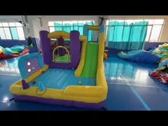 Clown Inflatable Slide With Elephant Theme For Children Fun Park