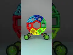 Kids Creative Play Gift Magnetic Tiles Vehicles Circular Car Magnetic Block Set