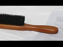 Men's Beard Grooming Set with Black Beard Brush and Comb Made of Natural Boar Bristle