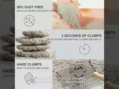 China 0.8mm-3.8mm Bentonite Cat Litter Ball Shape Dust Free Strong Clumping for sale