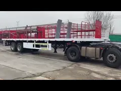 China 40 ft 3 Axles Flatbed Container Semi Trailer TARA Flatbed Trailer for Container Transport for sale