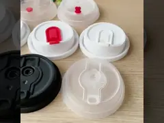 China Take Away Coffee Cups Plastic PP/PS Cover Lid Coffee Cup Lid Milk Tea Cup Cover Split Lid for sale