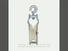 China Seat Hook Type Stringing Pulley Block 5KN 20KN Aluminum Alloy MC Nylonwheel for sale